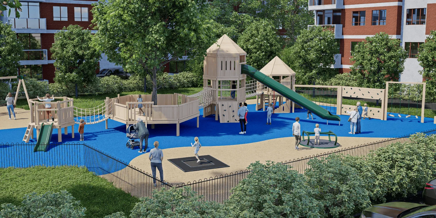 Commercial Multiplay Timber Playground Equipment | Home Front