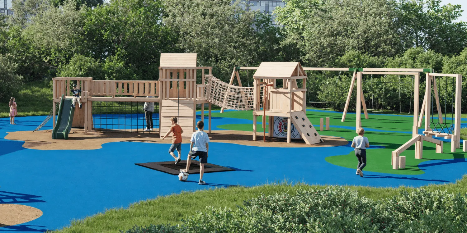 Commercial Multiplay Timber Playground Equipment | Home Front